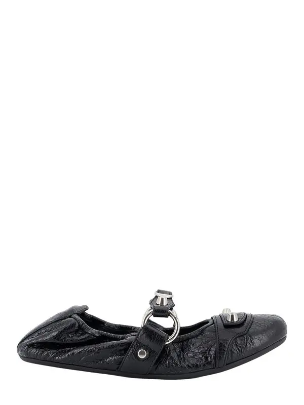Balenciaga City Flat Ballerinas With Studded Buckle Strap - Multicolor