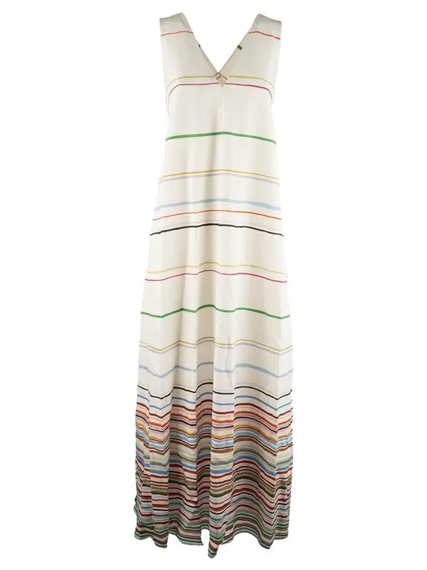 Paul Smith Striped V-neck Maxi Dress - Multicolor