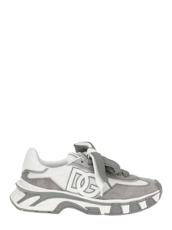 Dolce & Gabbana Leather And Mesh Sneakers - Gray