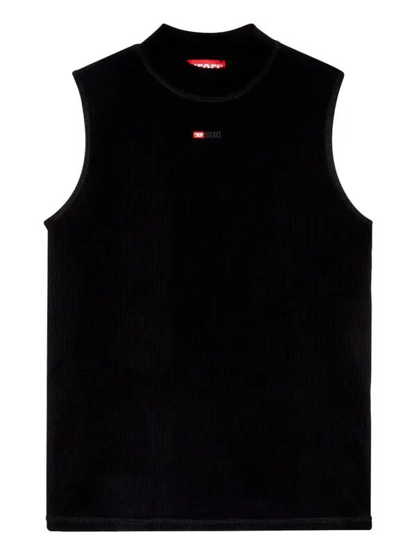 DIESEL® Ribbed Knit Mock Neck Sleeveless Tank Top - Multicolor