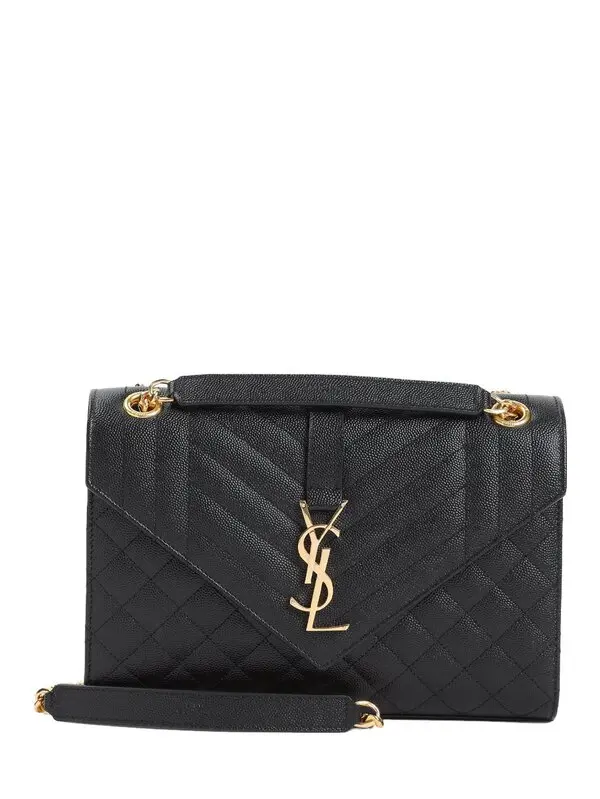 Saint Laurent Saffiano Leather Envelope Bag - Black