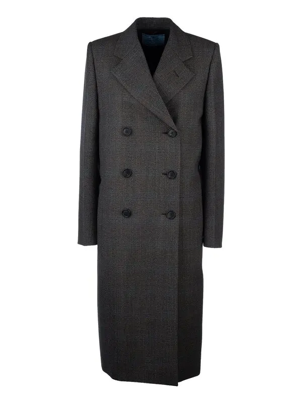 Prada Double-breasted Tailored Coat - Multicolor