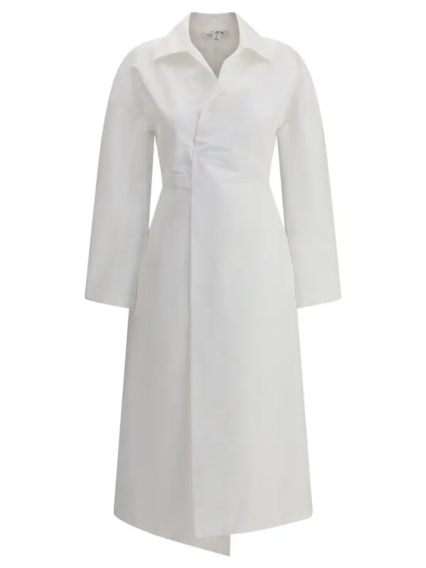 Alaïa Cotton Wrap Midi Dress - White