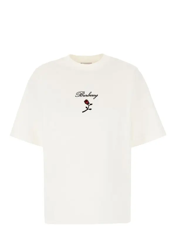 Burberry Embroidered Rose T-shirt - Multicolor