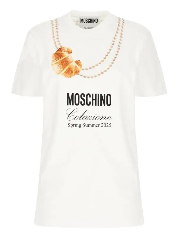 Moschino Short Sleeve T-shirt With "colazione" Graphic - Multicolor