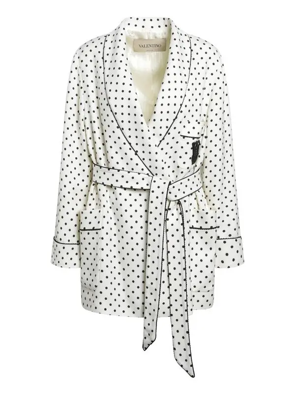 Valentino Garavani Plusdepois" Print Viscose Jacket - Cream