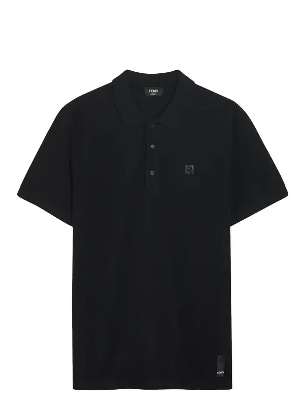 Fendi Pique Polo Shirt - Black