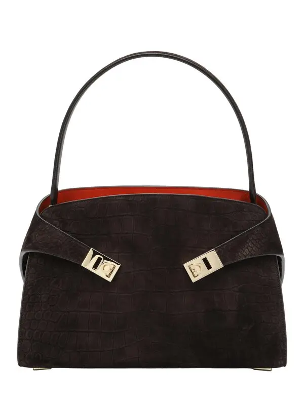 FERRAGAMO Hug Soft M Shoulder Bag - Brown