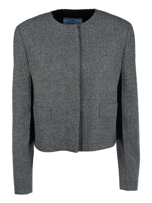 Prada Textured Patterned Blazer - Multicolor