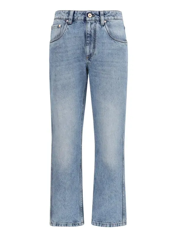 Brunello Cucinelli Straight Leg Denim Pants - Blue