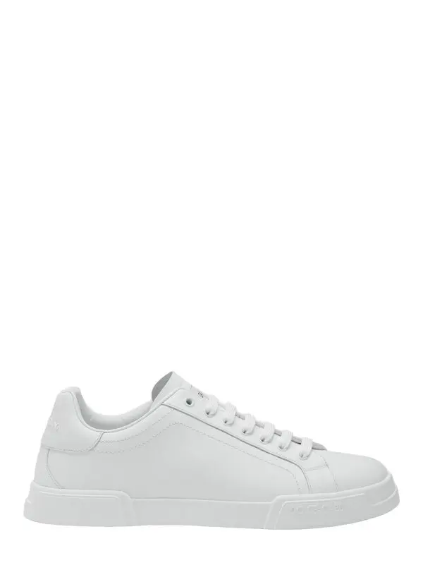 Dolce & Gabbana Portofino Leather Sneakers - White