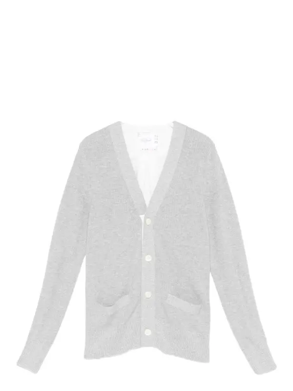 Sacai Cotton Cardigan With V-neck And Button Fastening - Multicolor