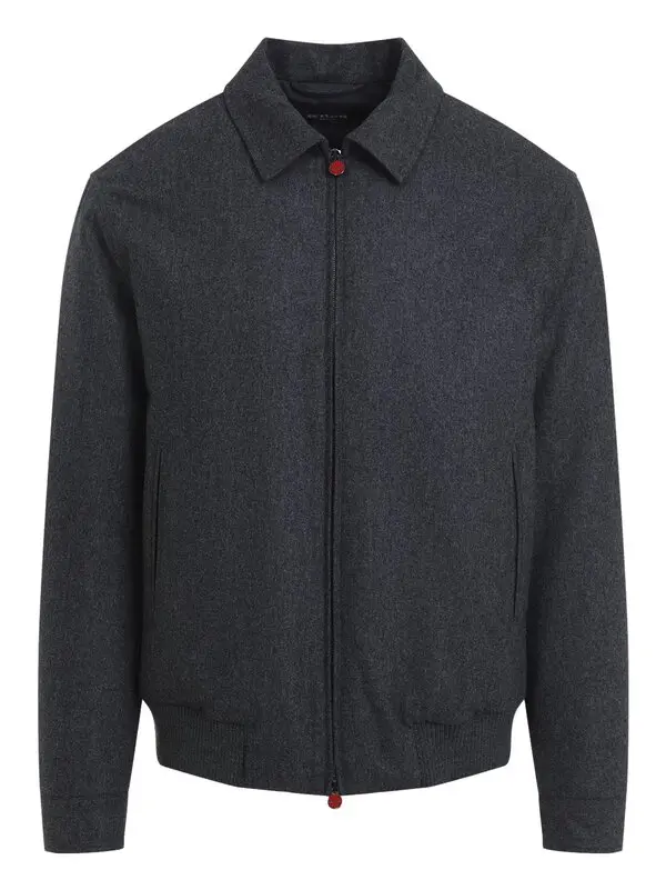 Kiton Virgin Wool Bomber Jacket - Gray