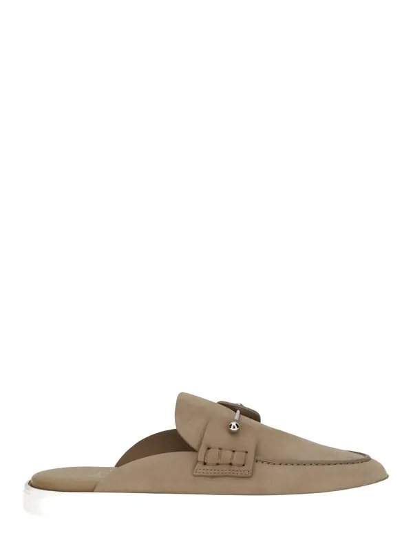 CHRISTIAN LOUBOUTIN Chanme Mules Loafers - Cream