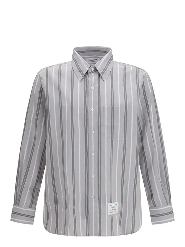Thom Browne Madras Striped Armband Shirt - Gray