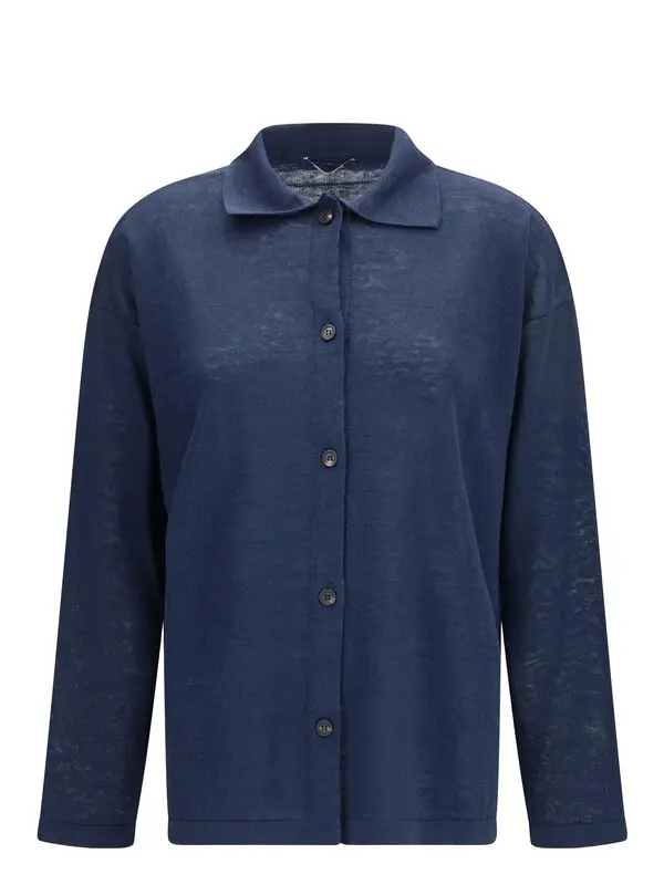 Max Mara Ribes Wool Cardigan - Blue