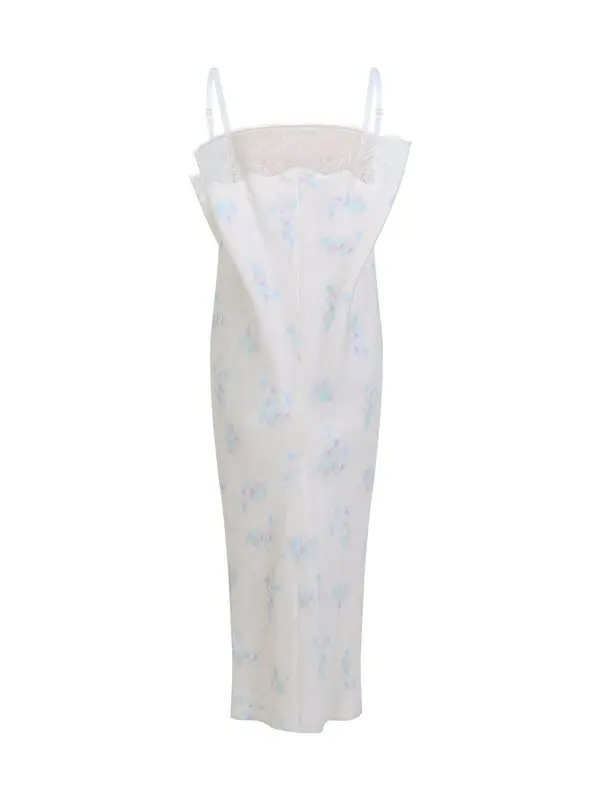 Carven Lingerie Midi Dress With Floral Print - Multicolor