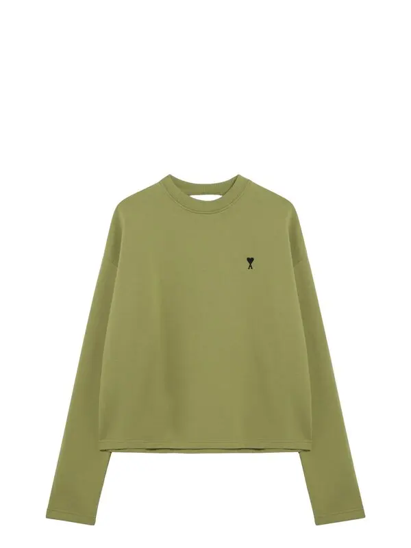 AMI Paris De Coeur Crewneck Sweatshirt - Green