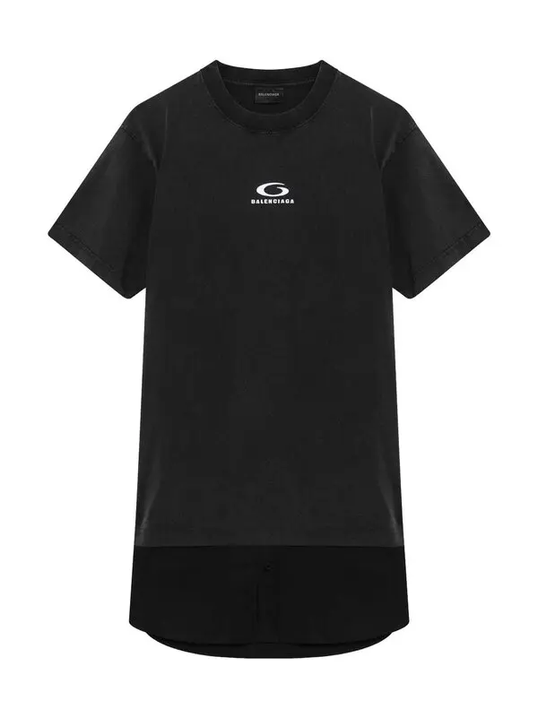 Balenciaga Washed Loop Sports Icon Mini Dress - Black