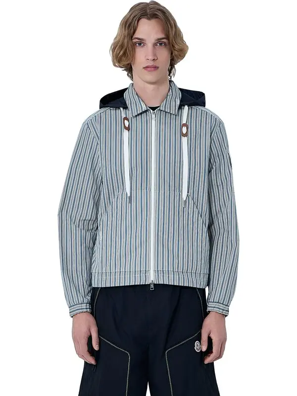 Moncler Havas Striped Zip-up Shirt Jacket - Blue