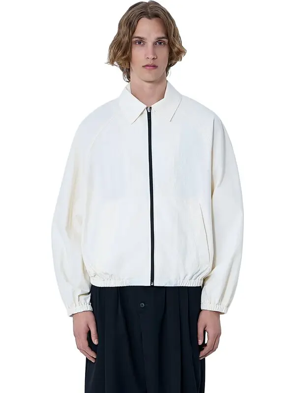 Jacquemus Zip-front Jacket With Elasticated Cuffs And Hem - White