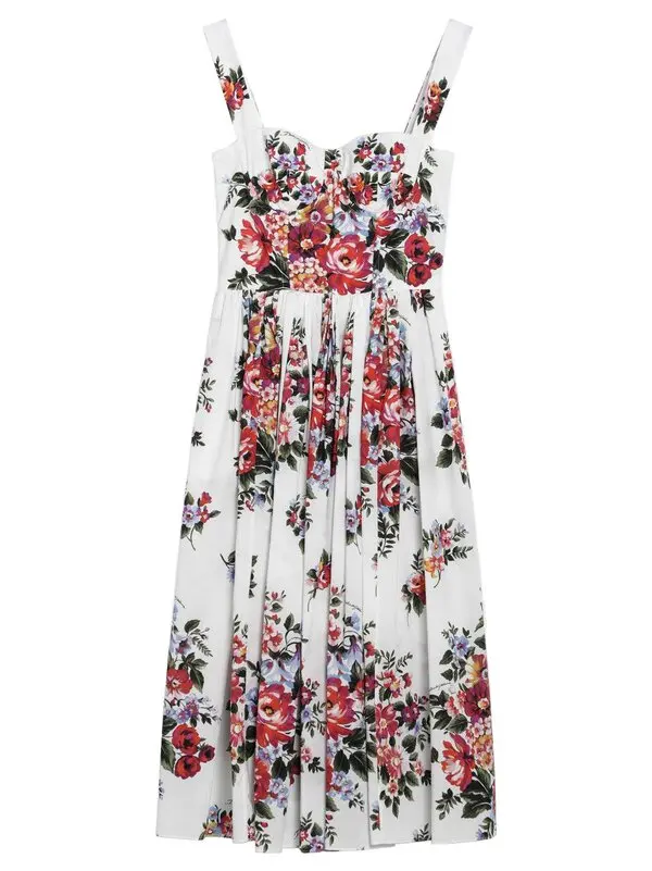Dolce & Gabbana Floral Print Midi Dress - Multicolor