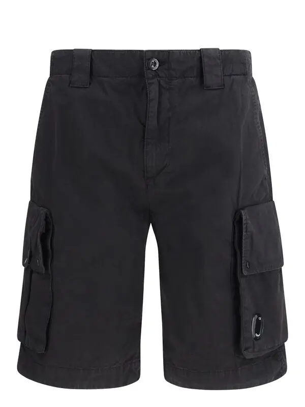 C.P. COMPANY Cotton Gabardine Bermuda Shorts - Black