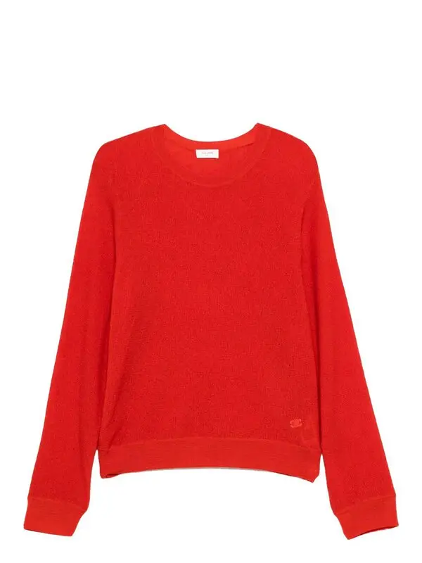 Celine Wool Crewneck Sweater With Embroidered Triomphe Logo - Multicolor