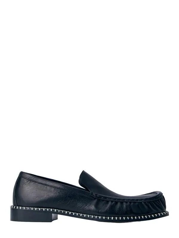 Dries Van Noten Leather Loafers With Studded Midsole - Black