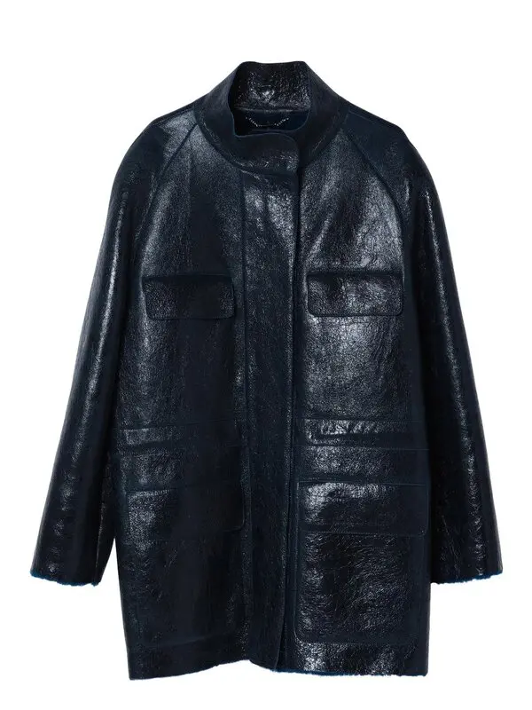 Fendi Dark Shearling Jacket - Blue