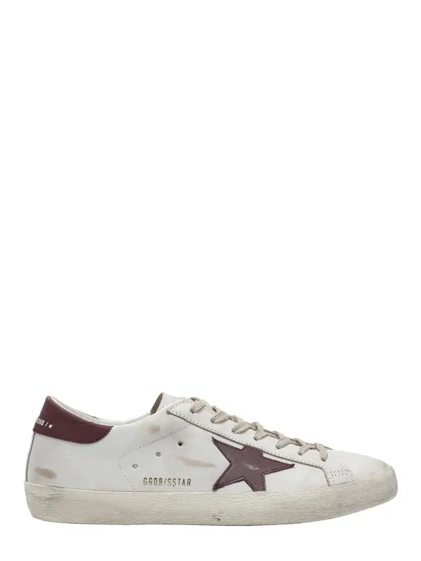 GOLDEN GOOSE Superstar Sneakers With Burgundy Star Detail - White