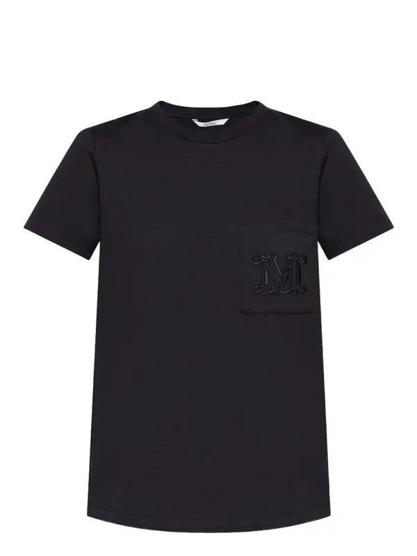 Max Mara Cotton T-shirt With Embroidered Logo - Multicolor