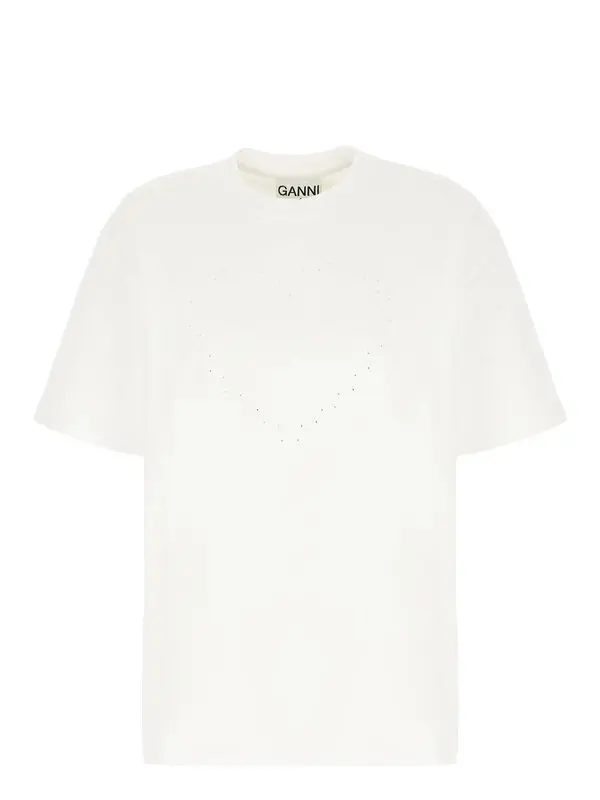 GANNI Embellished Heart T-shirt - Multicolor