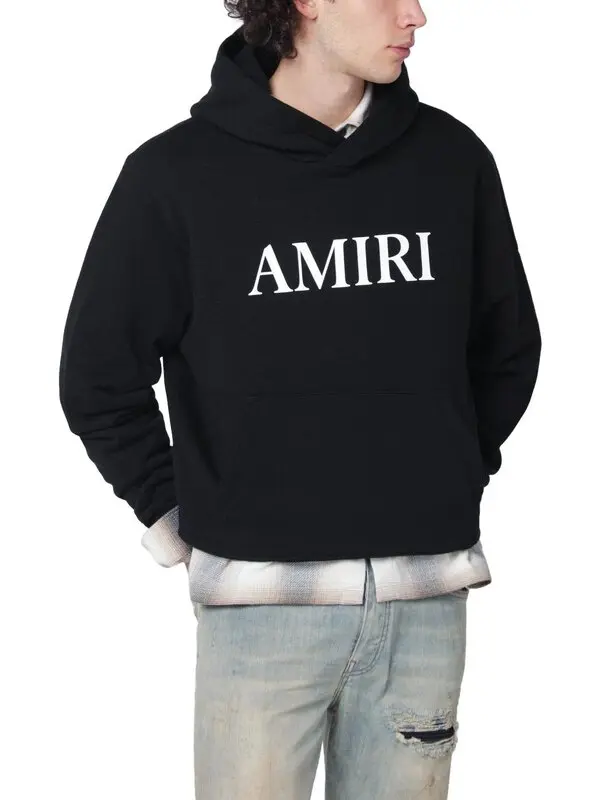 Amiri Cotton Hoodie With Logo - Black