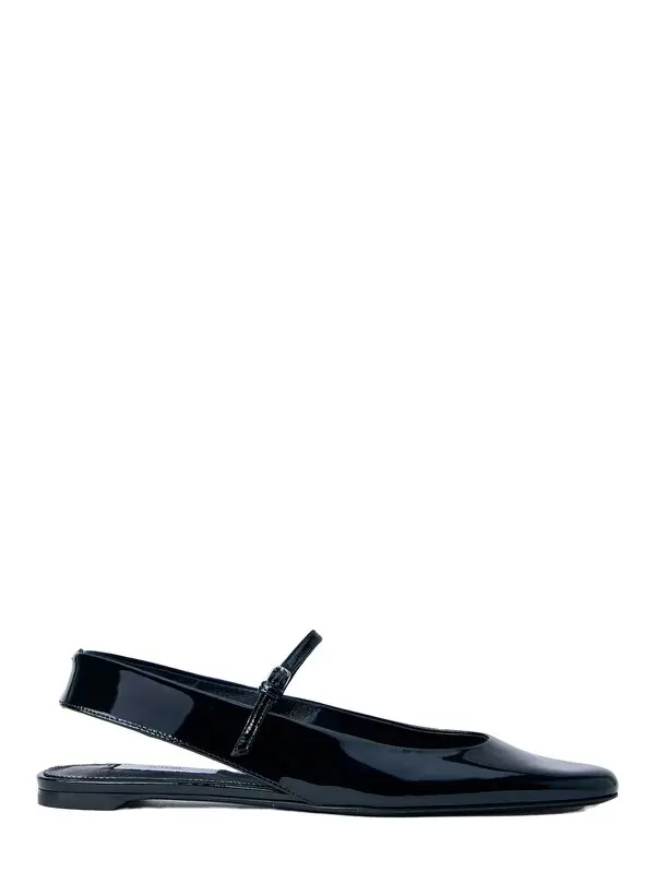 TOTEME Patent Leather Slingback Flats - Black