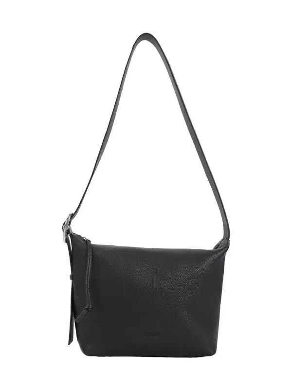 Loewe Loop Hobo Bag In Grained Calf Leather - Black