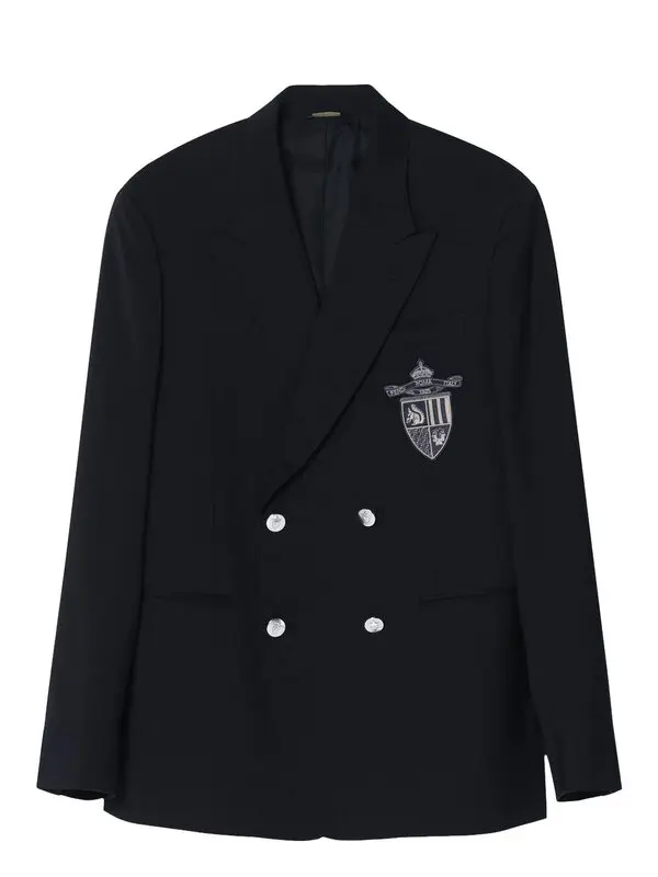 Fendi Double-breasted Virgin Wool Jacket - Blue