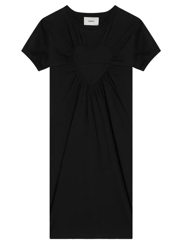 Coperni Mini Dress With Ruffled Heart Detail - Black