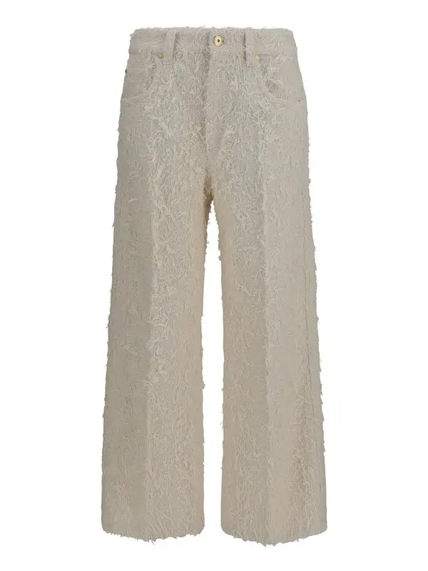 Brunello Cucinelli Square-leg Dyed Furry Pants With Monili - Multicolor