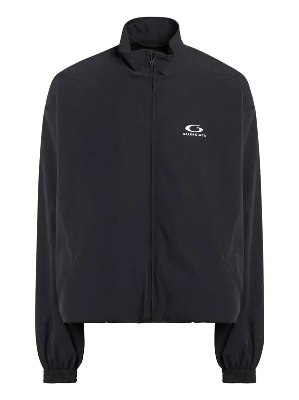 Balenciaga Washed Loop Sports Icon Zip Jacket - Black