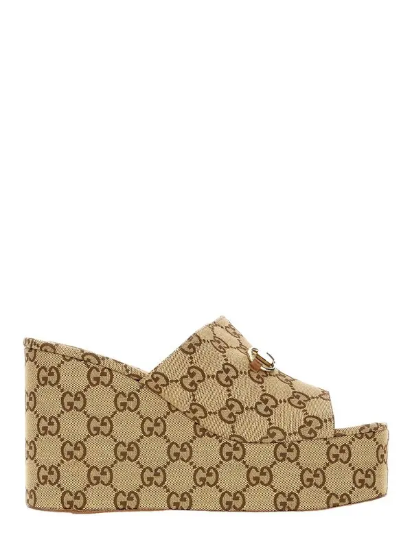 Gucci Gg Canvas Platform Mules - Multicolor