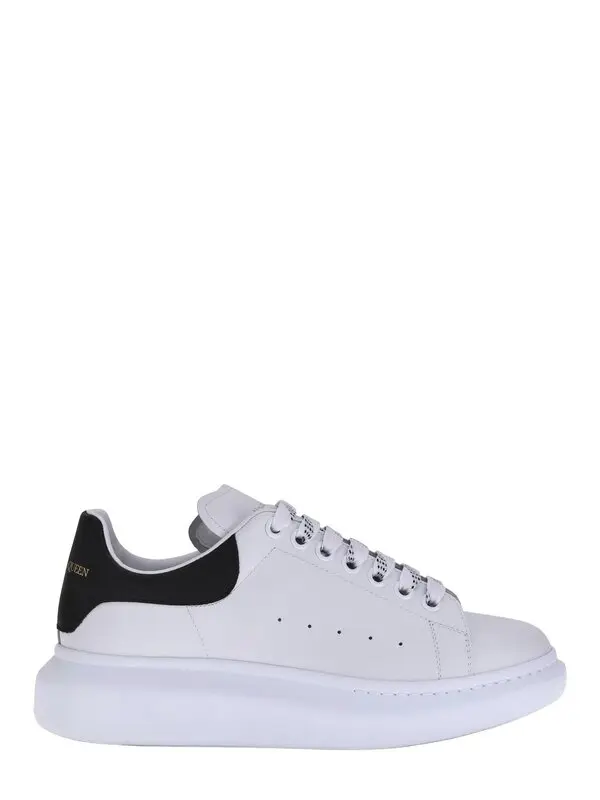 Alexander McQueen Leather Sneakers With Platform Sole - White