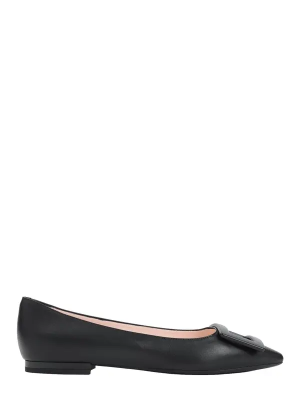 ROGER VIVIER Gommettine 05 Ballerinas In Goat Leather - Black