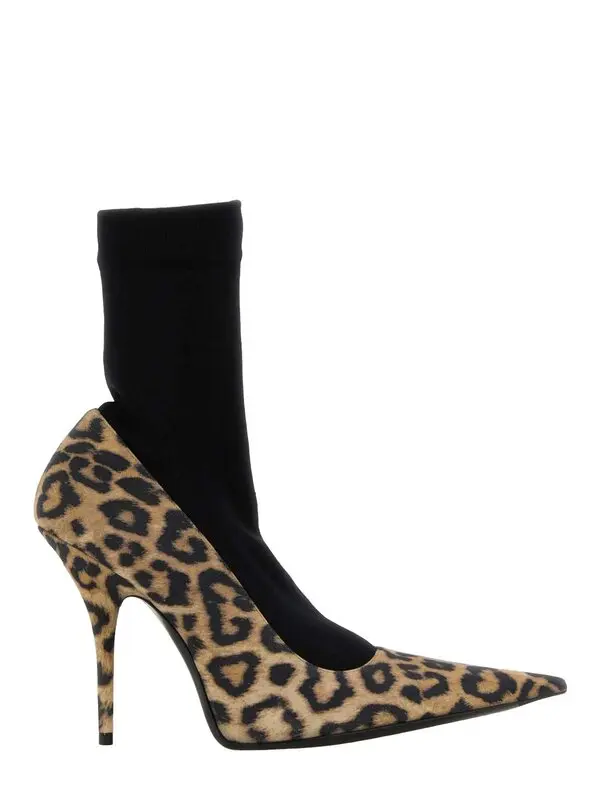 Balenciaga Printed Suede Avenue Sock Pumps - Multicolor