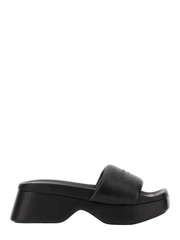 Alexander Wang Logo Padded Platform Sandals - Black
