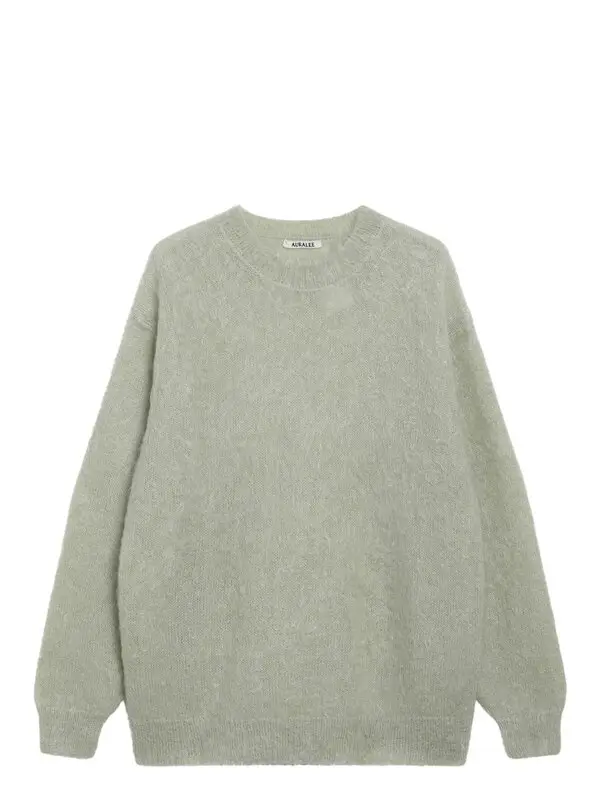 Auralee Light Brushed Mohair-blend Sweater - Green