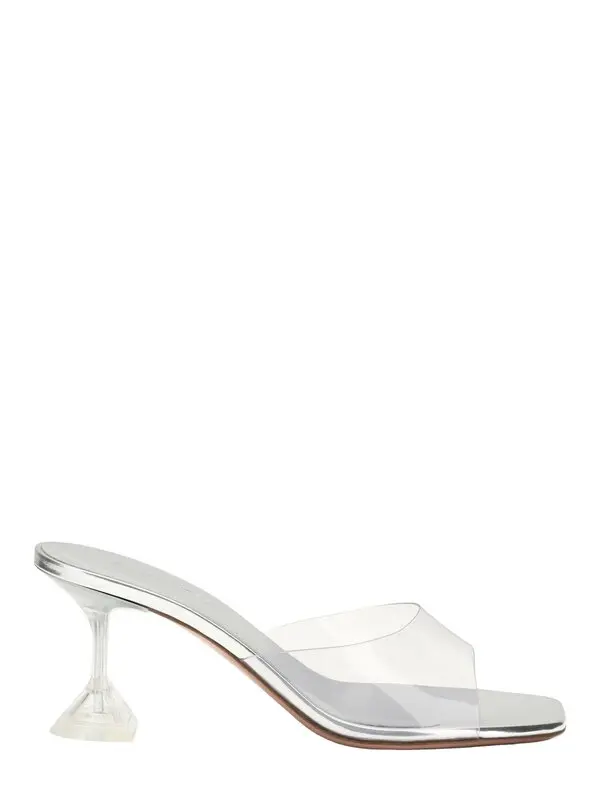 Amina Muaddi Lupita Glass Sandals - Silver