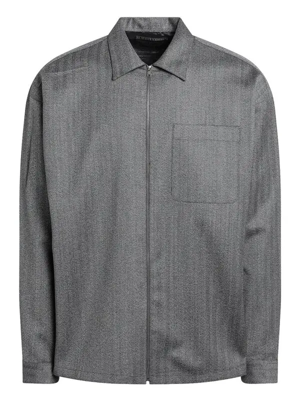 Prada Wool Overshirt With Zip - Gray