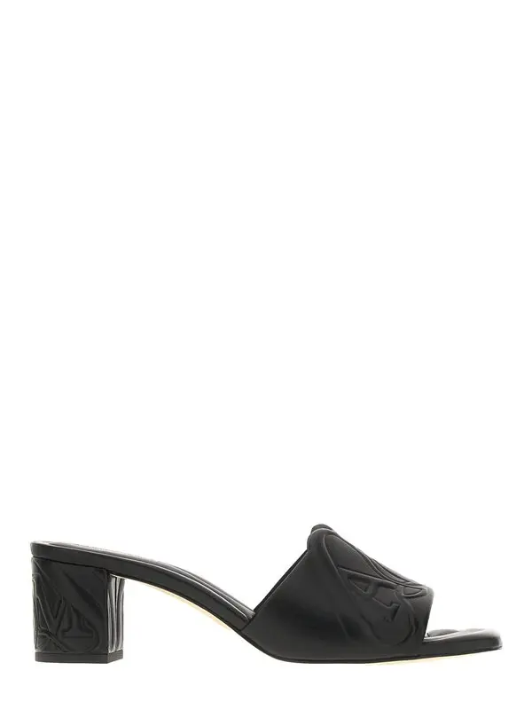 Alexander McQueen Embossed Mule With Block Heel - Multicolor