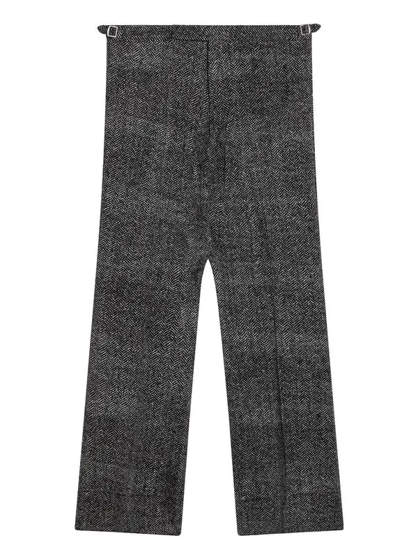 Prada Herringbone Tailored Trousers - Black